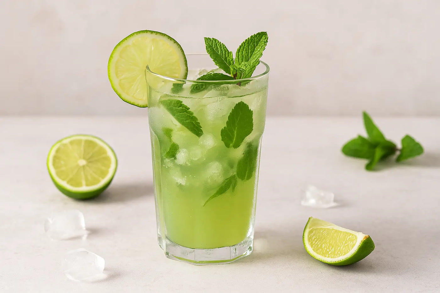 Iced Protein Tea mit Limette & Minze – Grüner Tee mit Vanille-Protein
